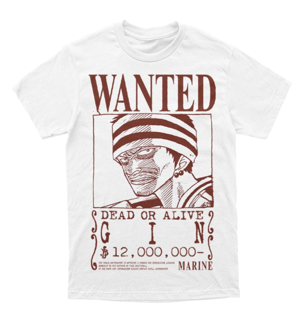 Polera One Piece | Wanted One Piece | Gin | Anime | Chile – Goetia Store