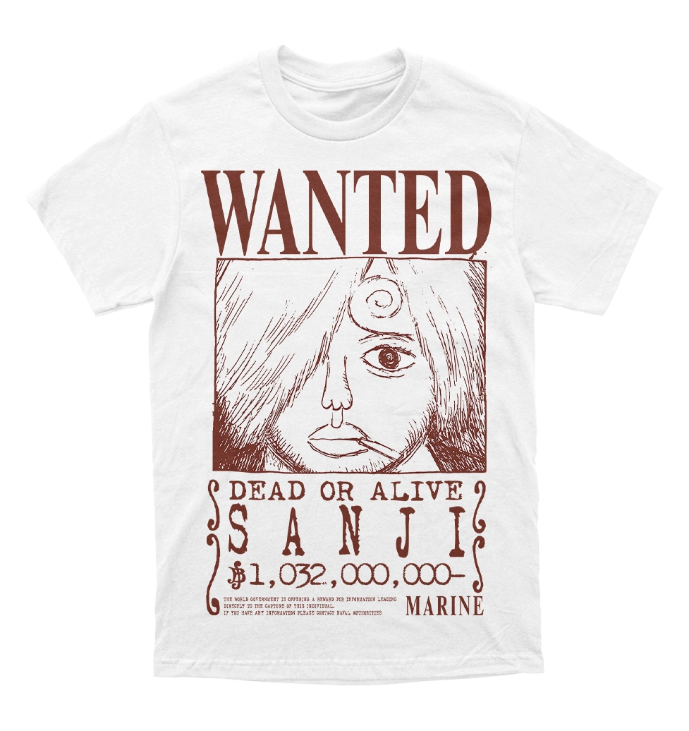 Polera One Piece | Wanted One Piece | Sanji (Only Alive | Anime | Chile ...